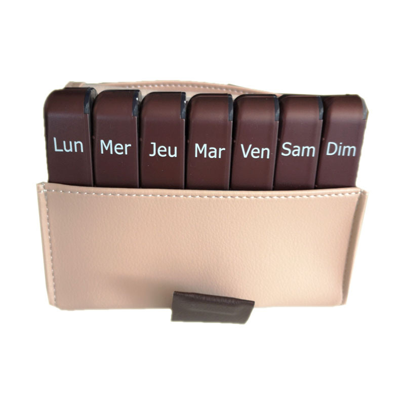 PILBOX MINI PILULIER TROUSSE HEBDOMADAIRE ROSE POUDRÉ