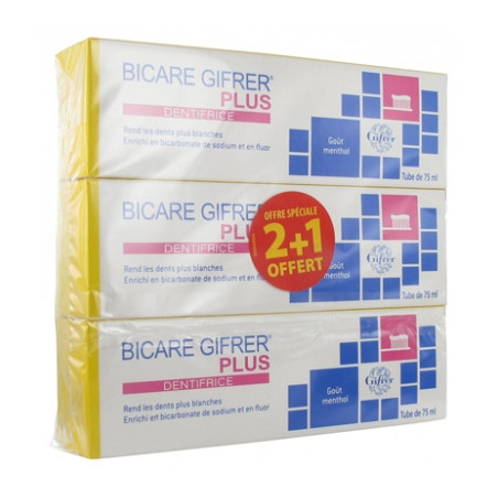 BICARE PLUS DENTIRICE LOT DE 3X75ML GIFRER