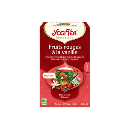 INFUSION FRUITS ROUGES à la VANILLE BIO 17 SACHETS YOGI TEA