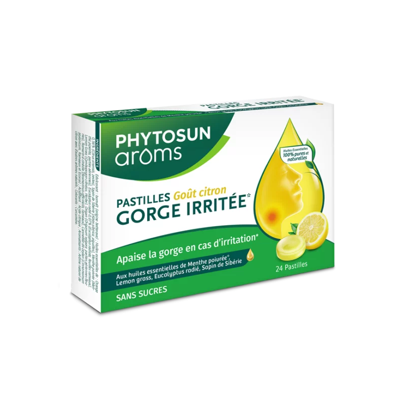 PASTILLES GORGE IRRITÉ CITRON X 24 PHYTOSUN AROMS